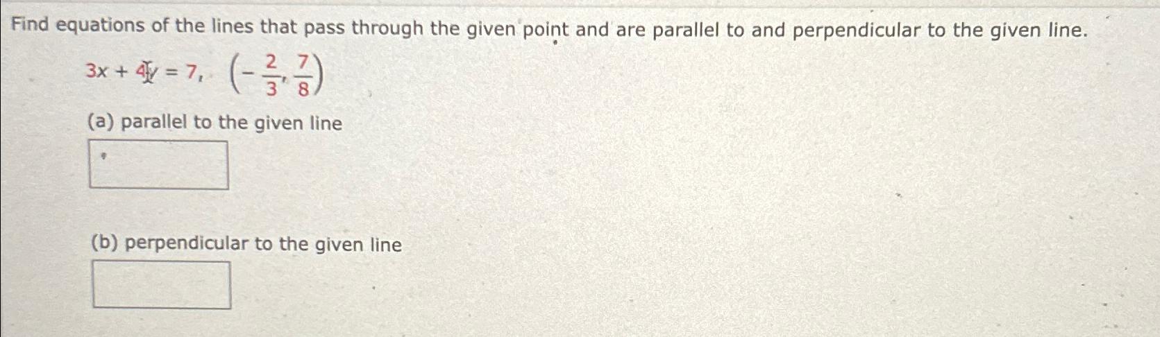 Solved Find equations of the lines that pass through the | Chegg.com