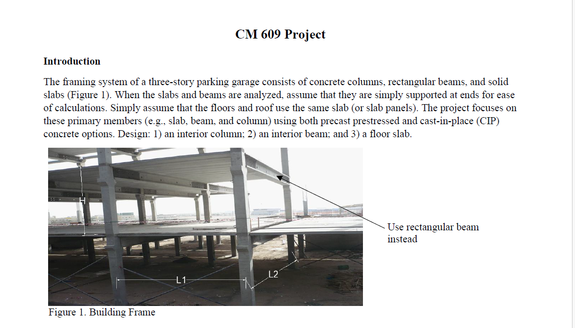 CM 609 ﻿Project Introduction The framing system of a | Chegg.com