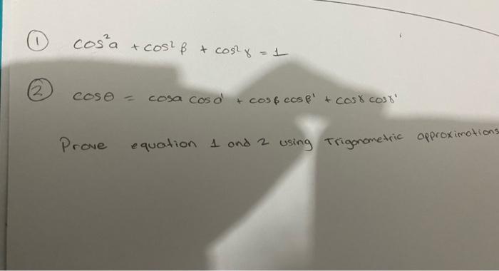 Solved costa + cos² ß + cos2x = 1 12 coso - cosa cos o & | Chegg.com