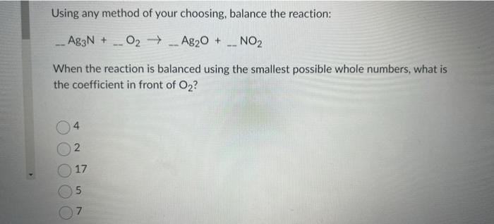 Solved Using any method of your choosing, balance the | Chegg.com