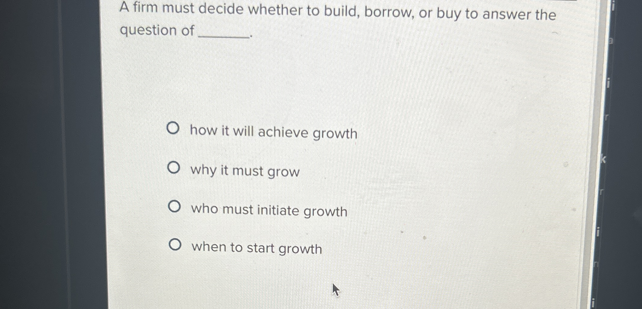 Solved A firm must decide whether to build, borrow, or buy | Chegg.com