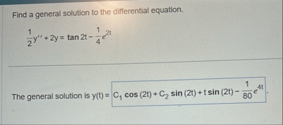 Find a general solution to the differential | Chegg.com