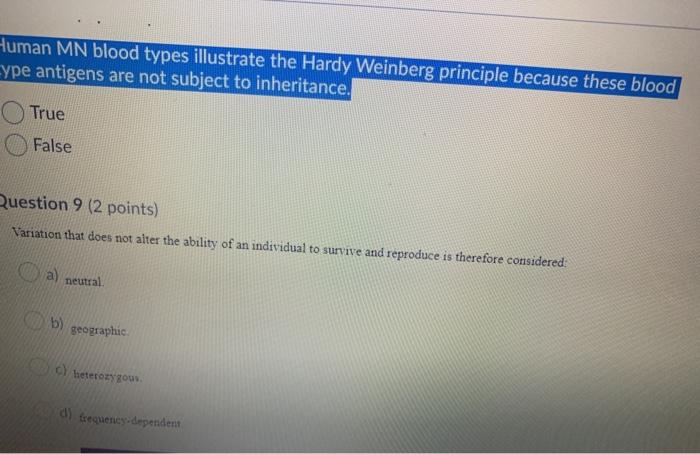 Solved Human MN blood types illustrate the Hardy Weinberg | Chegg.com