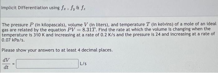 Solved Implicit Differentiation using fx,fy \& fz The | Chegg.com