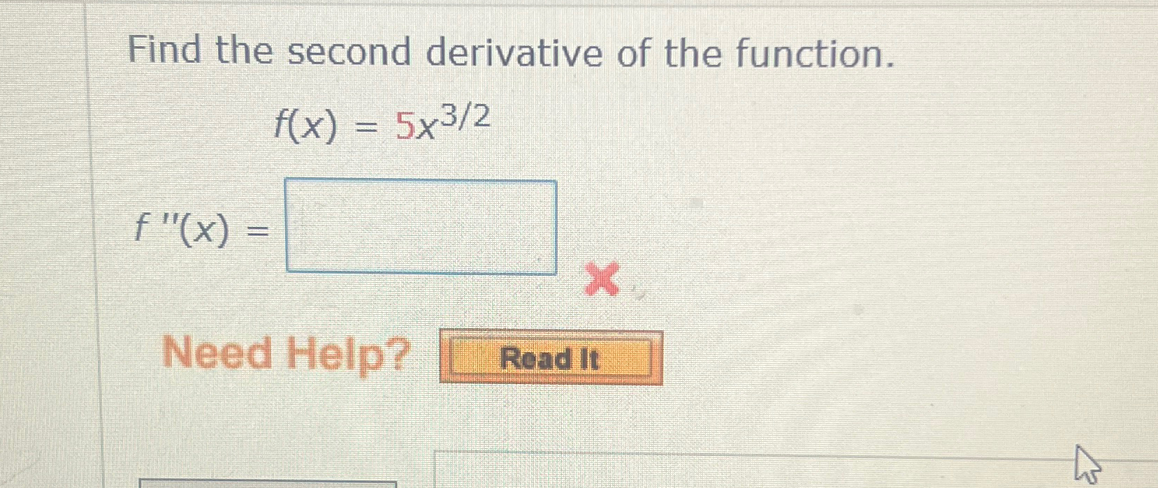 Solved Find the second derivative of the | Chegg.com