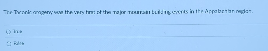 Solved The Taconic orogeny was the very first of the major | Chegg.com