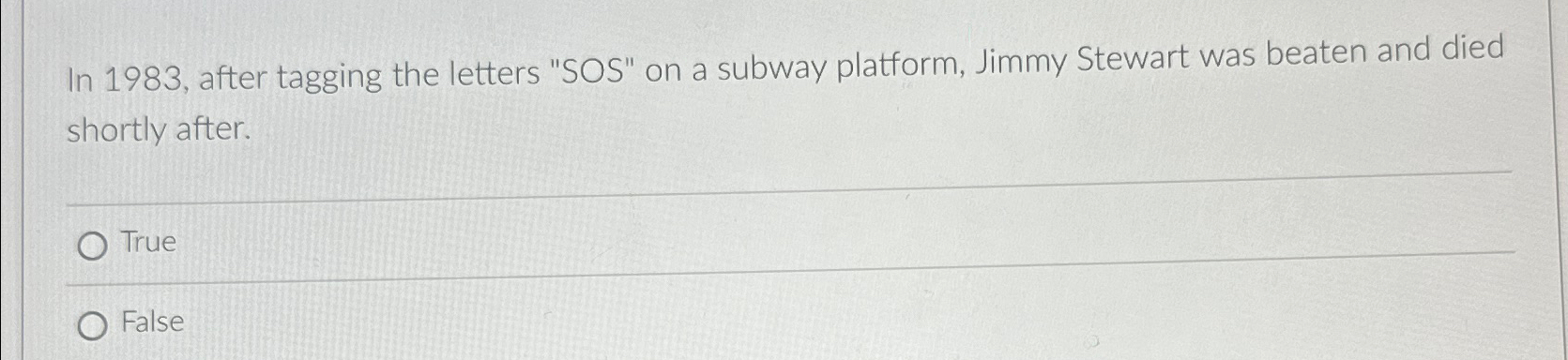 Solved In 1983, ﻿after tagging the letters "SOS" on a subway | Chegg.com