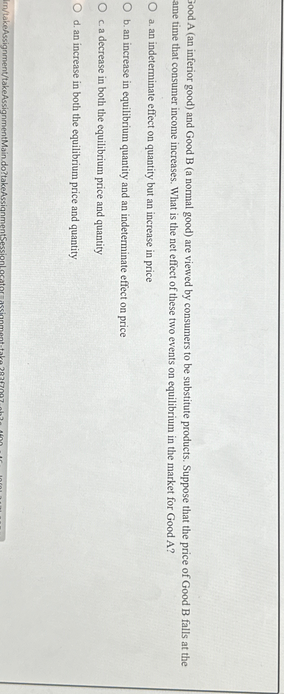 Solved Good A An Inferior Good ï And Good B A Normal Good Chegg