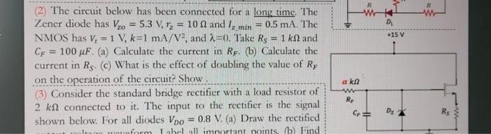 Solved (2) The circuit below has been connected for a long | Chegg.com