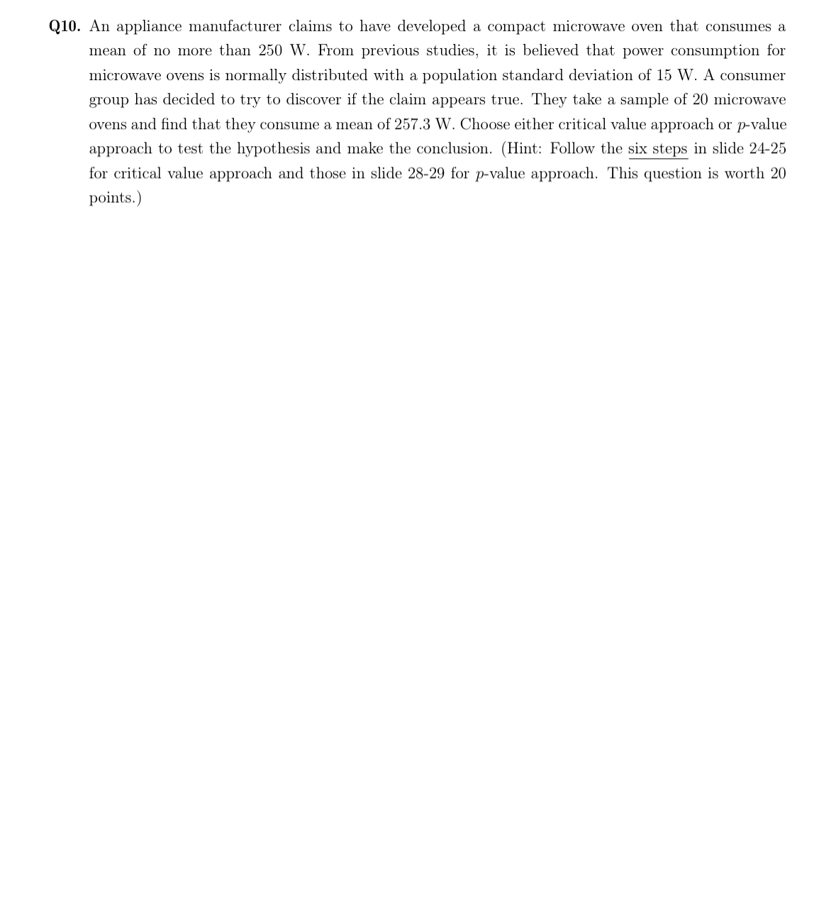 Solved Q10. ﻿An appliance manufacturer claims to have | Chegg.com