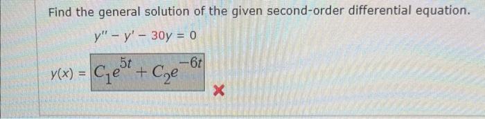 Solved Find the general solution of the given second-order | Chegg.com