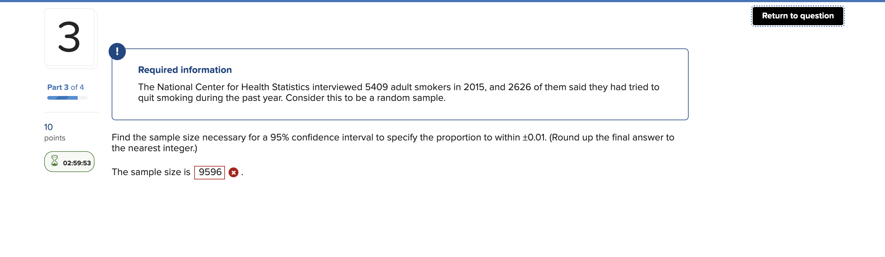 Solved Required information Find the sample size necessary | Chegg.com