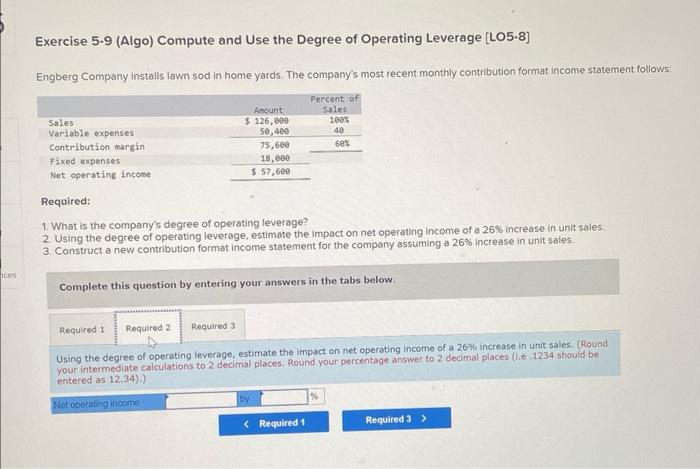 Solved Exercise 5-9 (Algo) Compute and Use the Degree of | Chegg.com