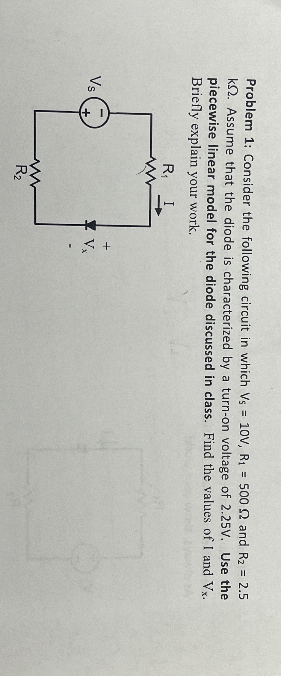 Solved Problem 1: Consider the following circuit in which | Chegg.com