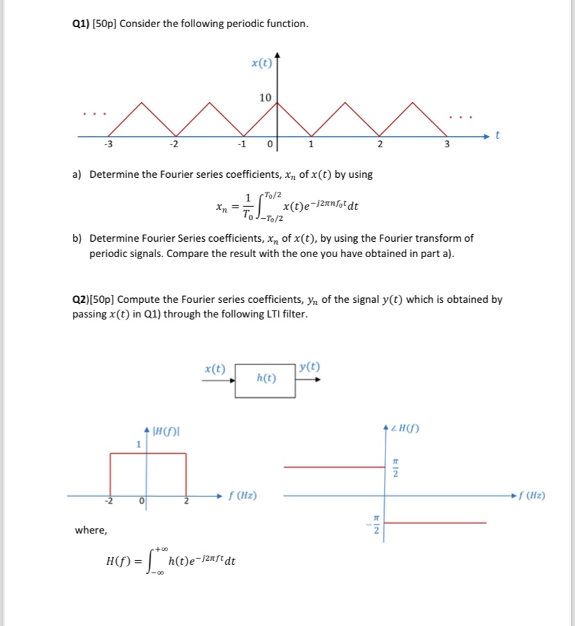 Solved Q1) [50p] ﻿Consider the following periodic | Chegg.com