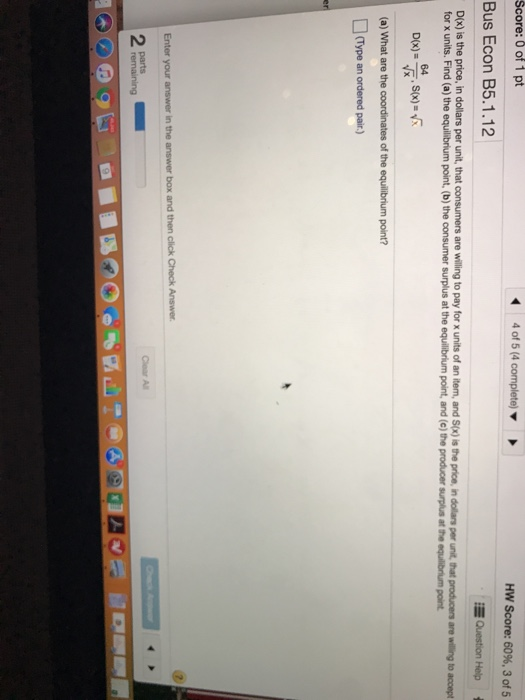 Solved 4 Of 5 4 Complete Score 0 Of 1 Pt Bus Econ B5 1 12