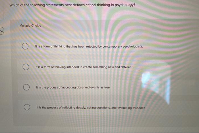 Solved Which of the following statements best defines | Chegg.com