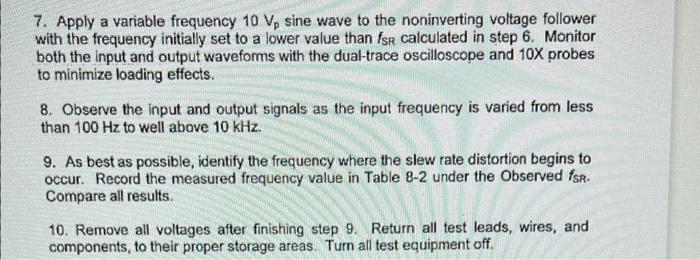 Solved 1. Connect the noninverting voltage follower circuit | Chegg.com