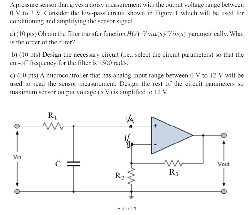 Solved A pressure sensor that gives a noisy measurement with | Chegg.com