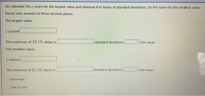 Solved Chapter 2, Section 3, Exercise 107 Percent Obese by | Chegg.com