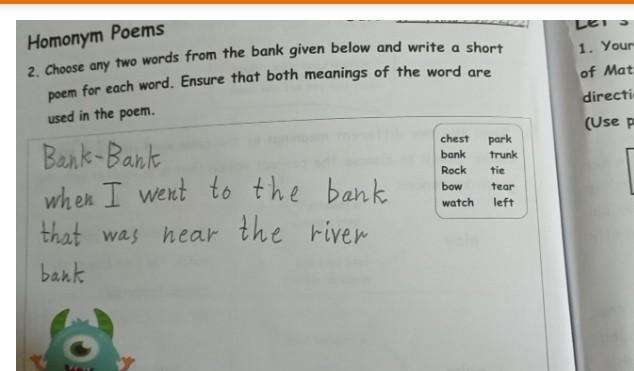 Solved Homonym Poems LEI 1. Your of Mat directi (Use P 2. | Chegg.com