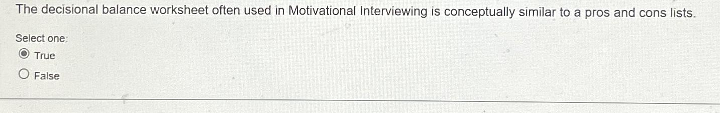 Solved The decisional balance worksheet often used in | Chegg.com