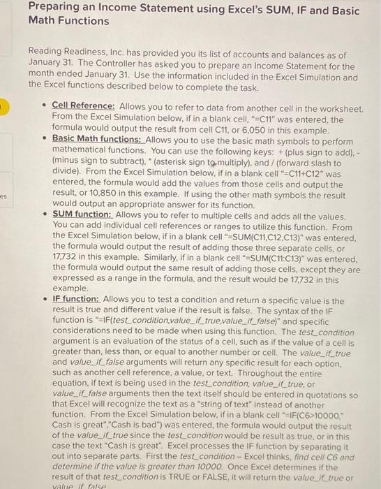 Solved Math Functions Reading Readiness, Inc, has provided | Chegg.com