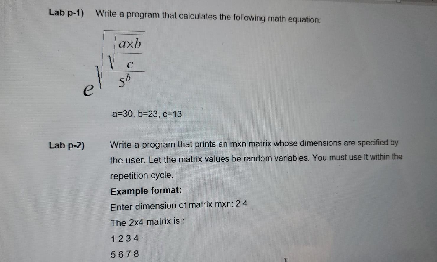 Solved Lab p-1) Write a program that calculates the | Chegg.com