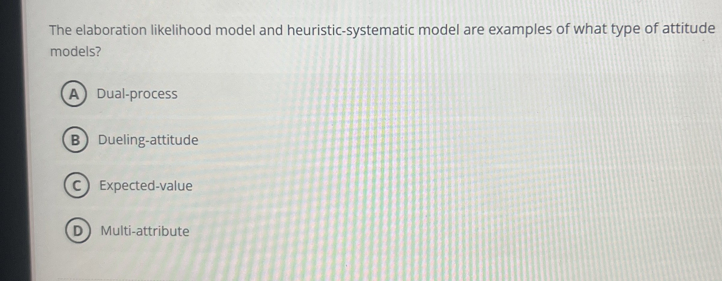 Solved The elaboration likelihood model and | Chegg.com
