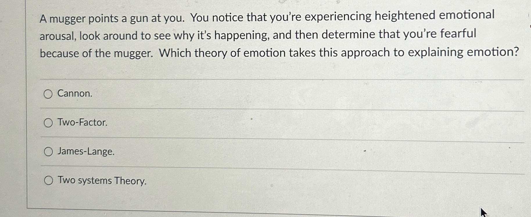 Solved A mugger points a gun at you. You notice that you're | Chegg.com