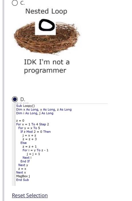 Solved Given the following flowchart:Sub Loopy() Dim x As | Chegg.com