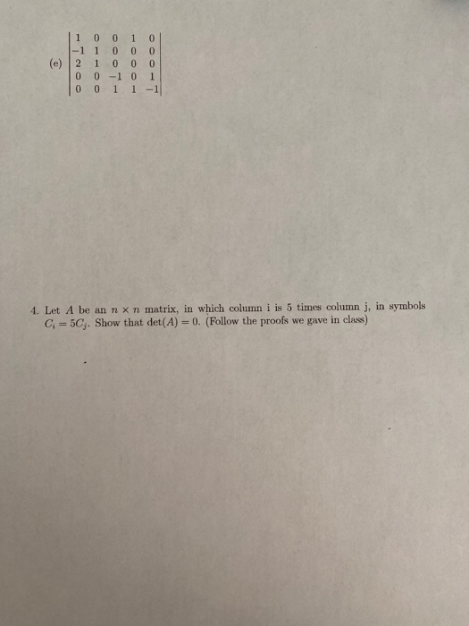Solved 3. Calculate the following determinants using each of | Chegg.com