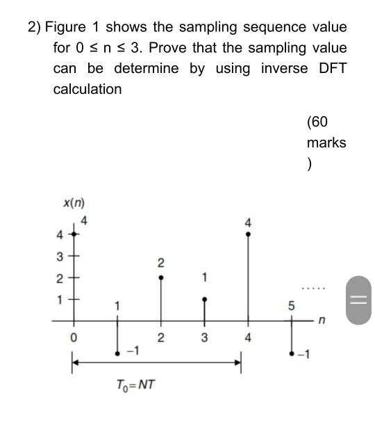 Solved Questions: 1) Given a sequence for x(n) for Osns3, | Chegg.com