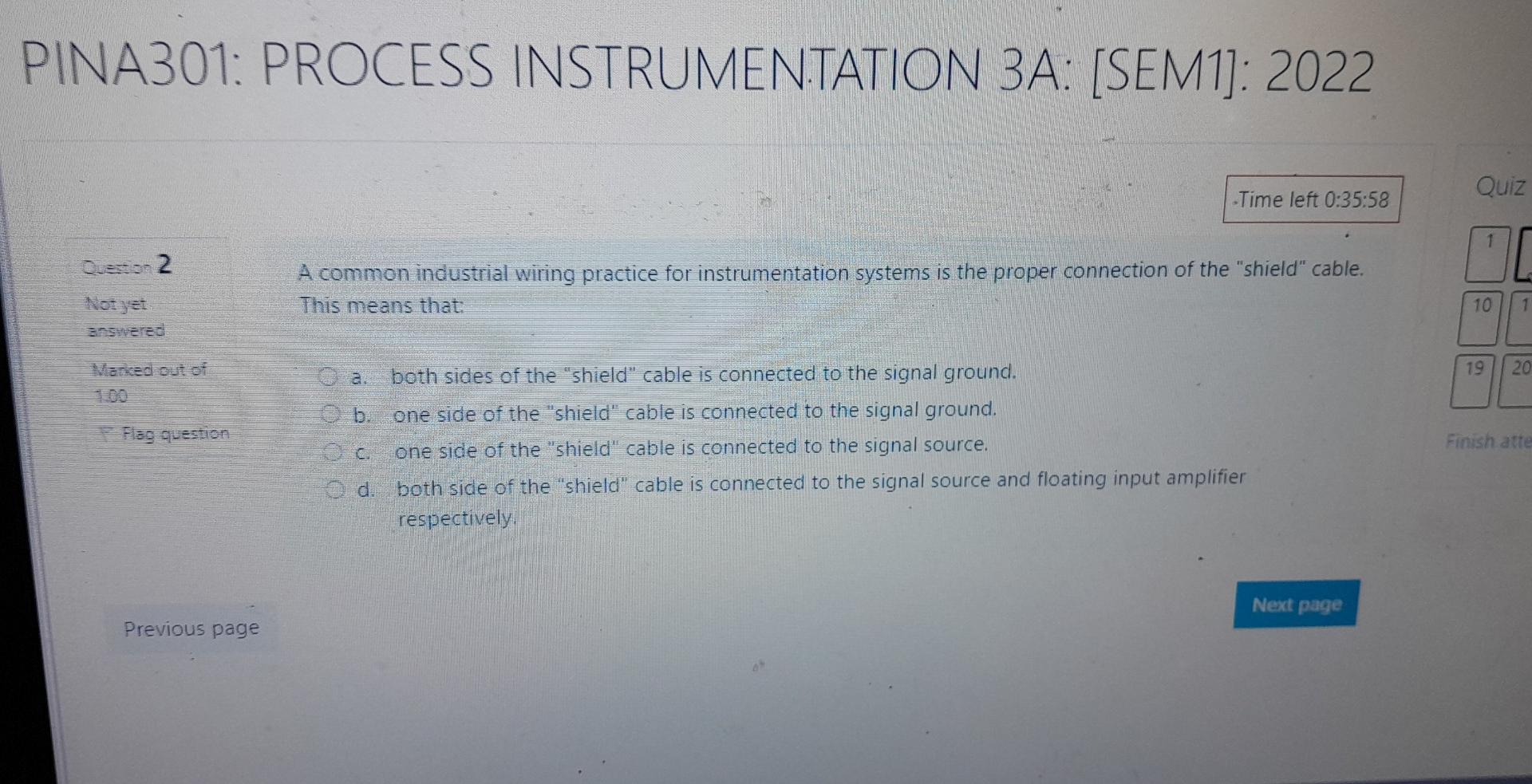 Solved PINA301: PROCESS INSTRUMENTATION 3A: [SEM1]: 2022 | Chegg.com