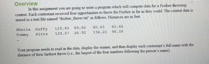 Solved d through email and be graded For example, the | Chegg.com