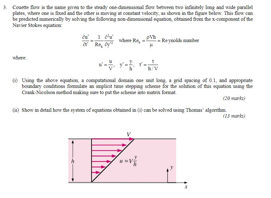 Solved Couette flow is the name given to the steady | Chegg.com