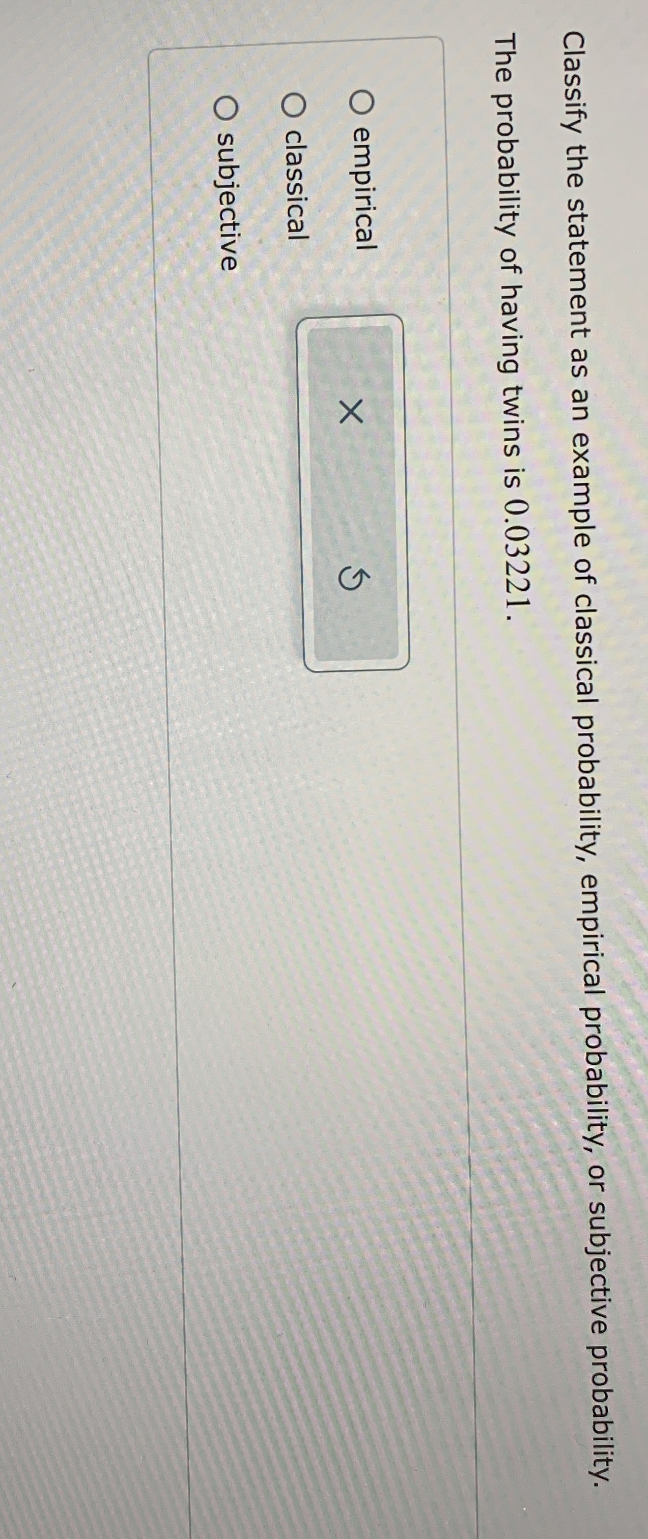 Solved Classify the statement as an example of classical | Chegg.com