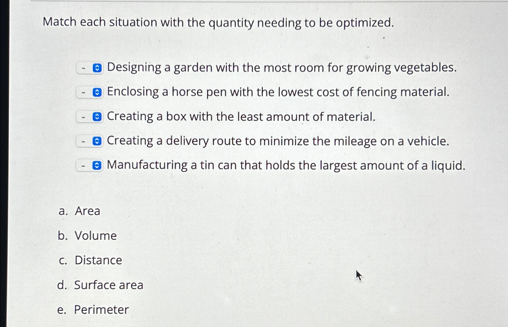 Solved Match each situation with the quantity needing to be | Chegg.com