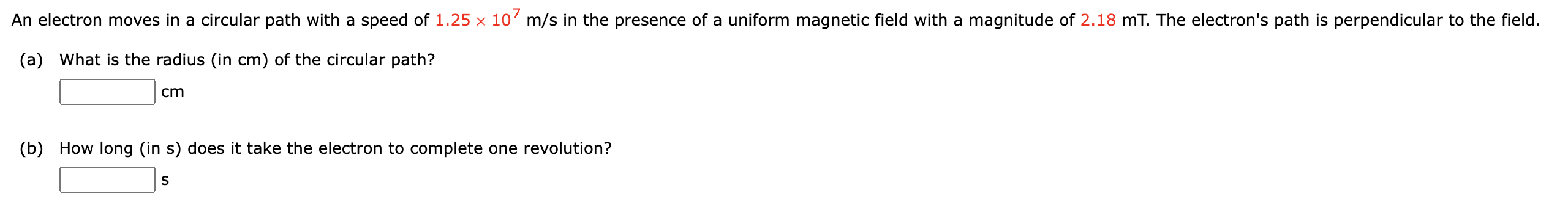Solved (a) ﻿What is the radius (in cm ) ﻿of the circular | Chegg.com