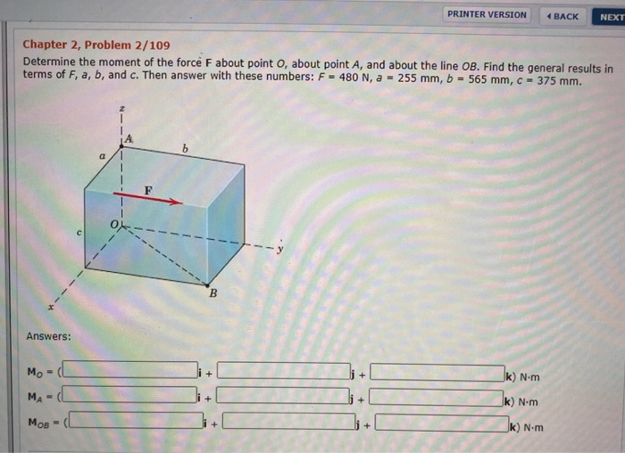 Solved PRINTER VERSION « BACK NEXT Chapter 2, Problem 2/109 | Chegg.com