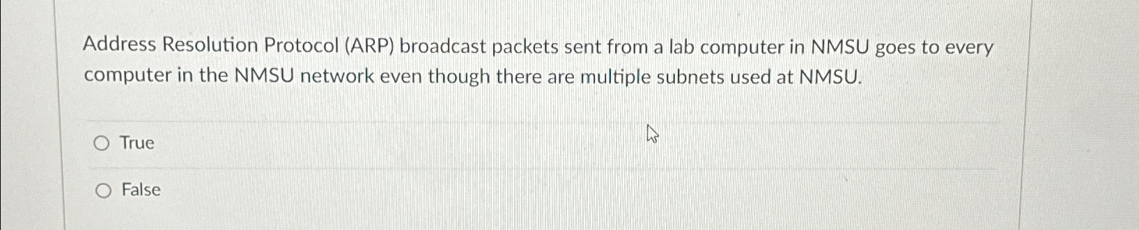 Solved Address Resolution Protocol (ARP) ﻿broadcast packets | Chegg.com