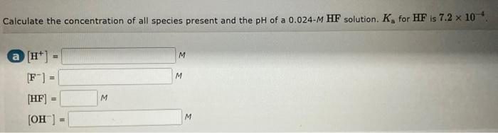 Solved Calculate the concentration of all species present | Chegg.com