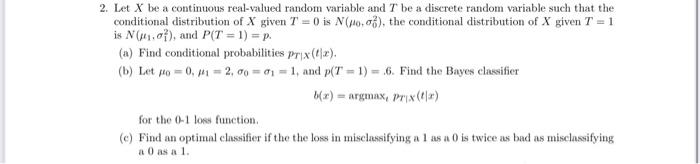 Solved 2. Let X be a continuous real-valued random variable | Chegg.com