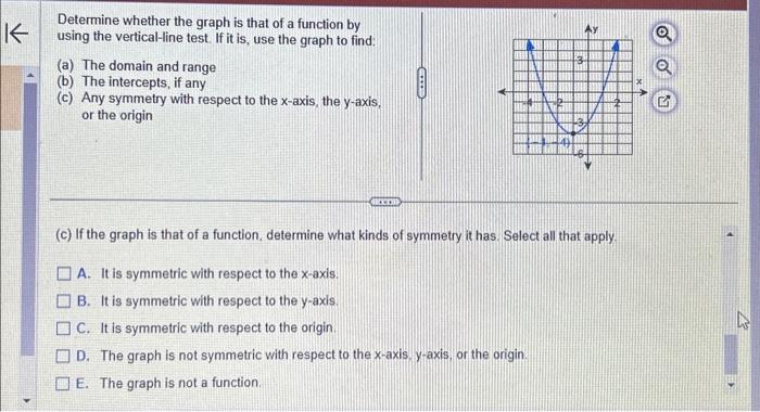 Solved Determine whether the graph is that of a function by | Chegg.com