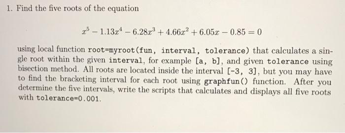 Solved MATLAB, the script must have 2 local functions, | Chegg.com