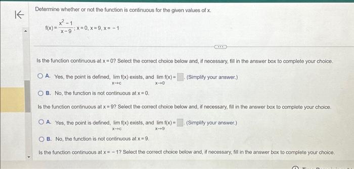 Solved K Determine whether or not the function is continuous | Chegg.com