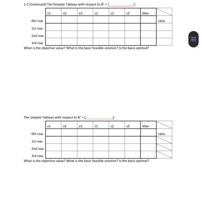 Solved 1. Perform the primal simplex method to solve the | Chegg.com