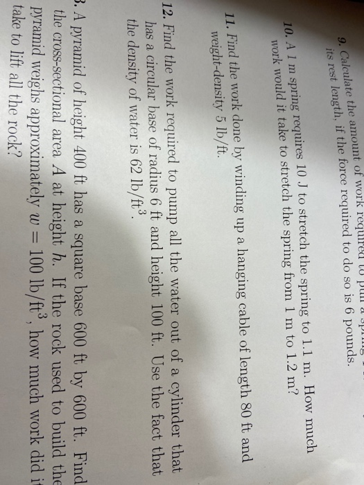 Solved 9. Calculate the amount of wor ate the amount of work | Chegg.com