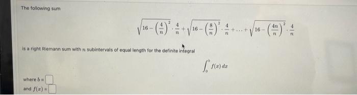 Solved The following sum | Chegg.com