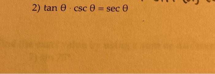 Solved nθ⋅cscθ=secθ | Chegg.com
